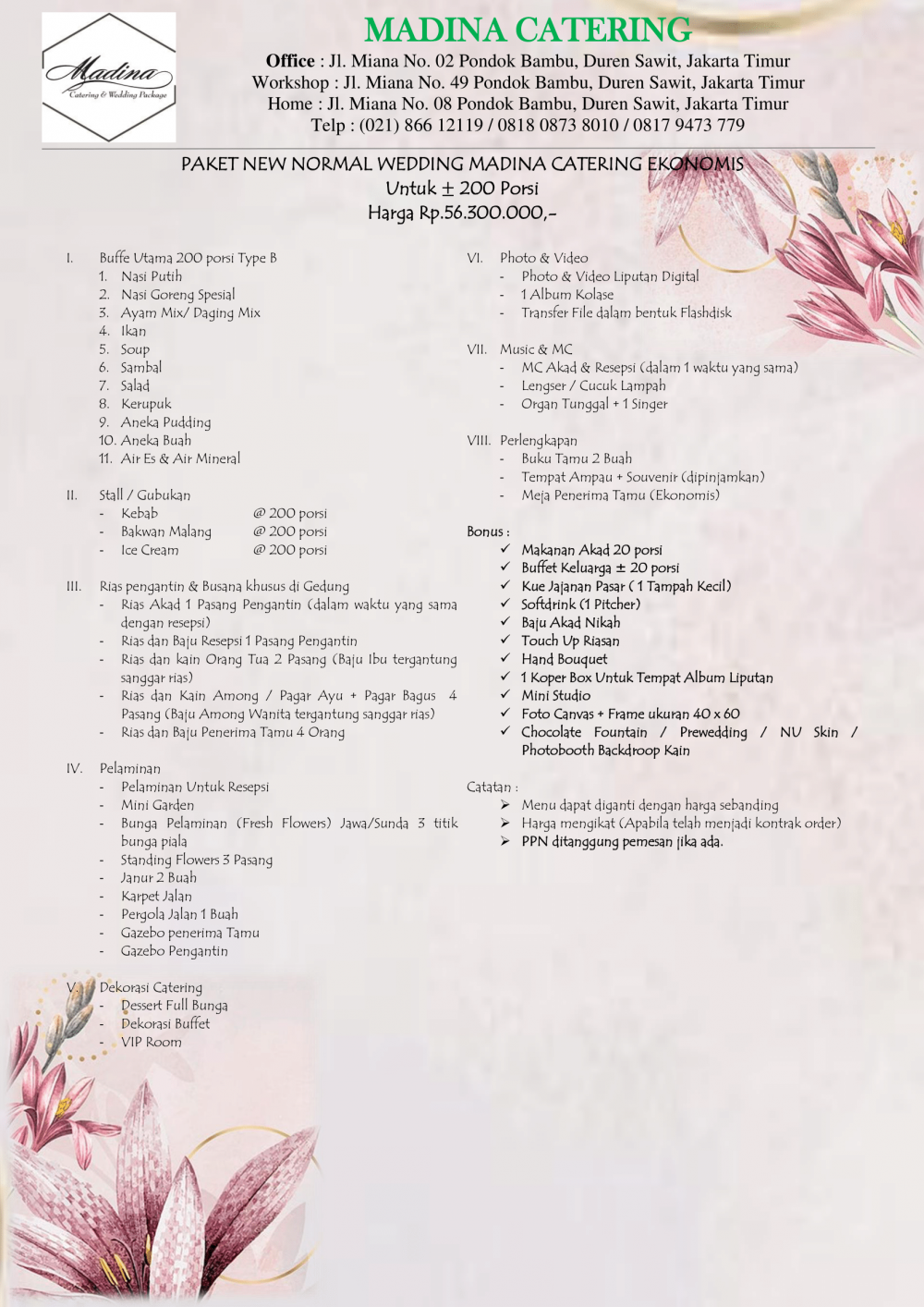 Madina Catering & Wedding Package - Wedding Market